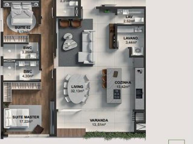 Apartamento 3 suítes no Ahú