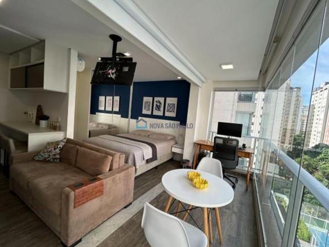 Apartamento tipo Studio à venda mobiliado 1 vaga + depósito no Brooklin Pronto para morar
