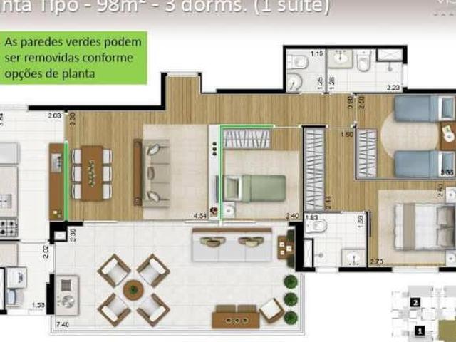 APARTAMENTO TODO MOBILIADO COM VARANDA GOURMET IMPERDÍVEL!