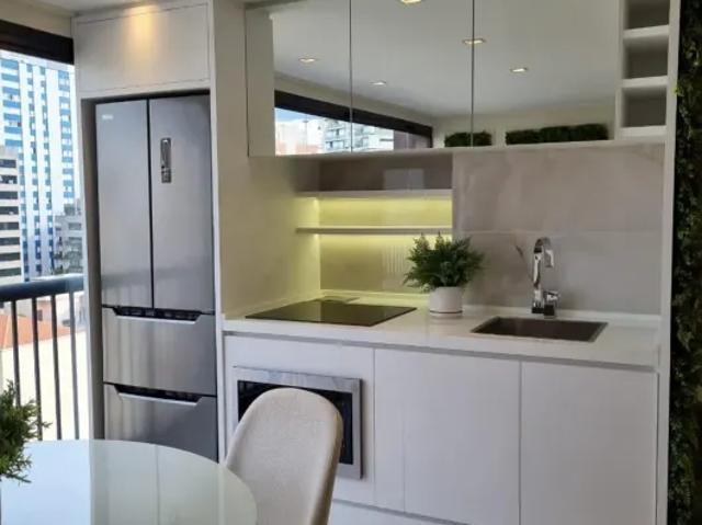 Apartamento totalmente mobiliado à venda em prédio novo na Vila Mariana