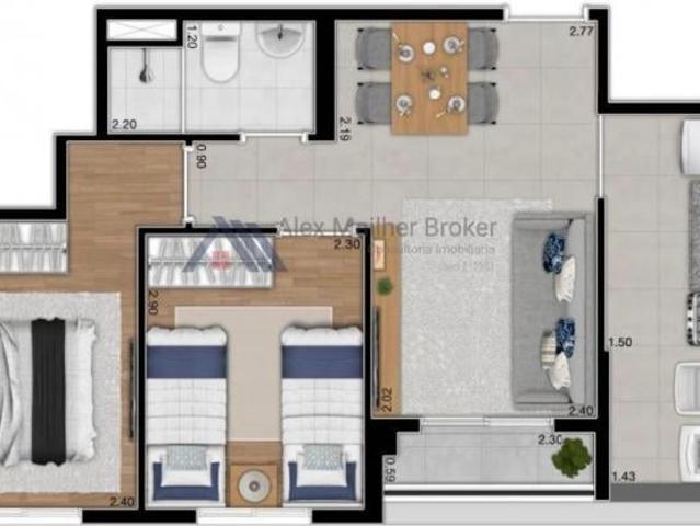 Apartamento venda 42 m² no bairro do Socorro com Varanda e Vaga de Garagem
