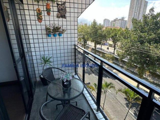 Apartamento venda 3 quartos 1 por andar varanda Campo Grande Santos