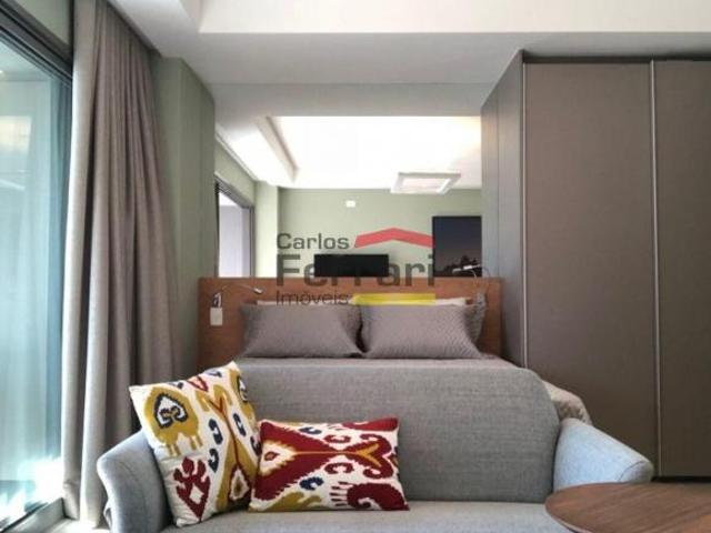 Apartamento Venda Brooklin, 43 metros, 1 vaga, Totalmente Mobiliado, lazer, piscina, metrô