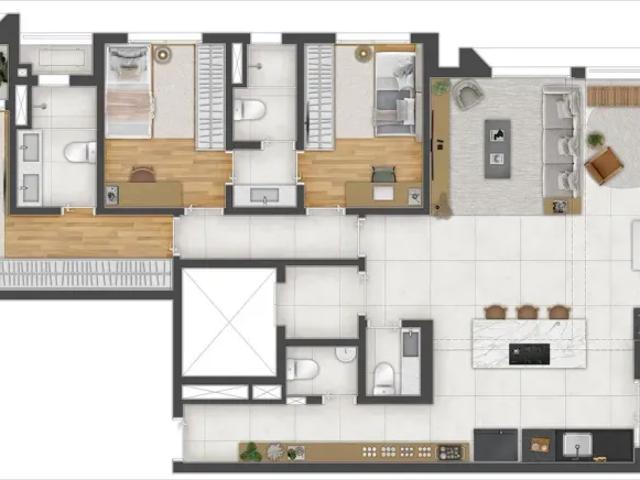 APARTAMENTO Á VENDA EM OBRAS 131m² com 3 dormi, 2 suítes e 2 vagas em Campo Belo São Paulo SP