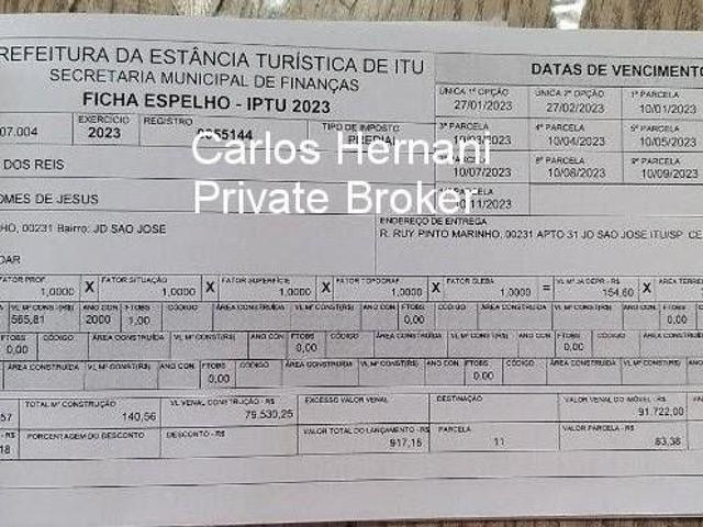 Apartamento, Vila São José, Itu, SP