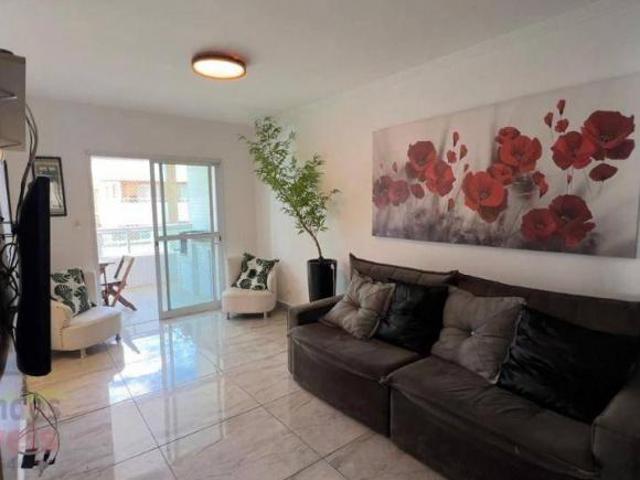 Apartamento Vista Mar Mobiliado 2 Quartos 2 Vagas, 300 Metros da Praia 90 m² à Venda Por R$590.000