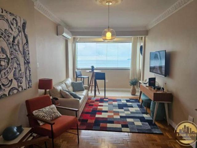 Apartamento vista mar na ponta da praia em santos com 3 quartos