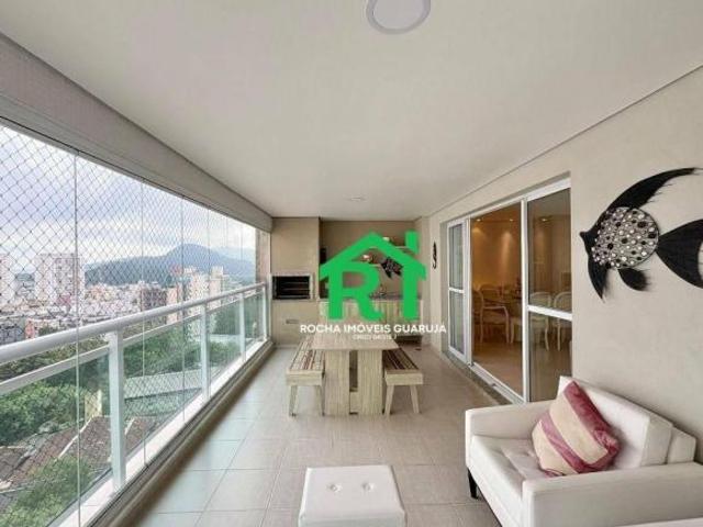 Apartamento à beira mar com 3 quartos 1 suíte, 3 vagas e lazer à venda em Jardim Astúrias, Guarujá