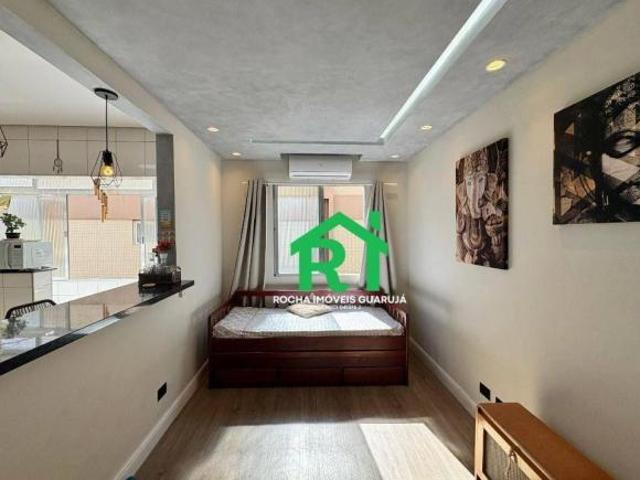 Apartamento à beira mar com 1 quarto, 1 vaga à venda em Jardim Astúrias, Guarujá