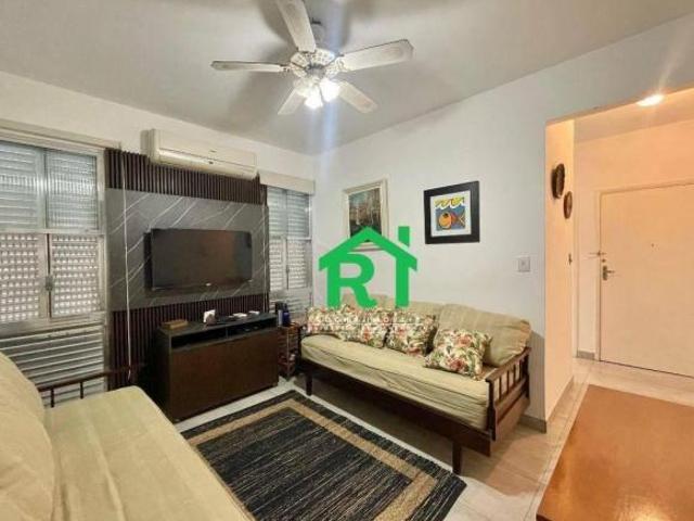 Apartamento à beira mar com 1 quarto, 1 vaga à venda em Jardim Astúrias, Guarujá