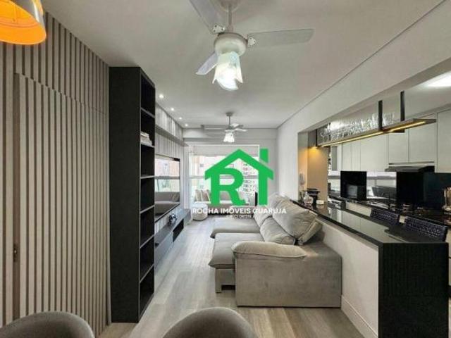 Apartamento à beira mar com 2 quartos 1 suíte, 2 vagas e lazer à venda em Jardim Astúrias, Guarujá