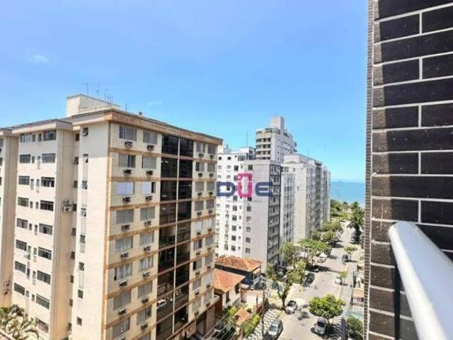Apartamento a poucos passos da orla na Aparecida em Santos, lazer completo, frente, 2 suites, 1 vaga