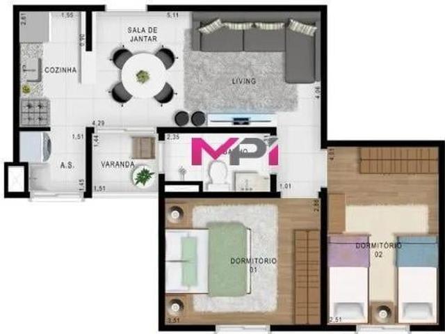 Apartamento a venda Myriad Engordadouro Jundia SP 2 quartos 2 vagas