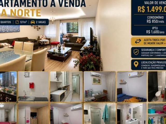 Apartamento à Venda na Asa Norte | 4 Quartos, Suíte, Mobiliado, Closet e 2 Vagas
