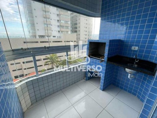 Apartamento à venda na Praia Grande Maracanã com vista do mar | 1 dorm • Varanda gourmet • 1 vaga