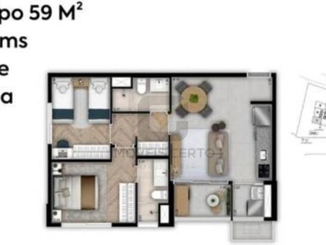 Apartamento à venda na Vila Yara, Osasco SP: 2 quartos, 1 suíte, 1 sala, 1 vaga de garagem, 59m² de