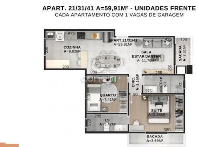 Apartamento à Venda no Afonso Pena | 60 m² | 2 Qua