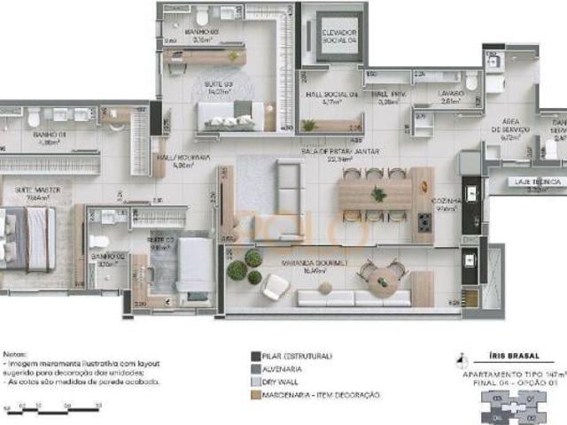 Apartamento à venda no bairro Jardim Sul em Uberlândia