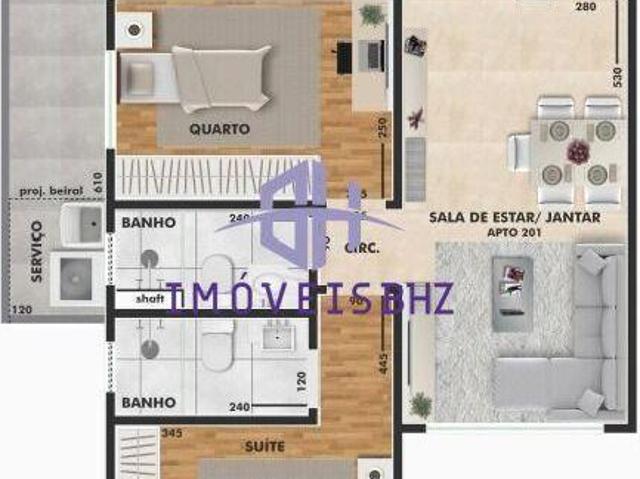 Apartamento a venda no Bairro Santa Terezinha, 2 quartos, suíte, elevador e 2 vagas