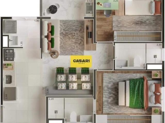 Apartamento à venda no bairro Santa Terezinha em Santo André 50m², 2 dormitórios 1 suíte, varand