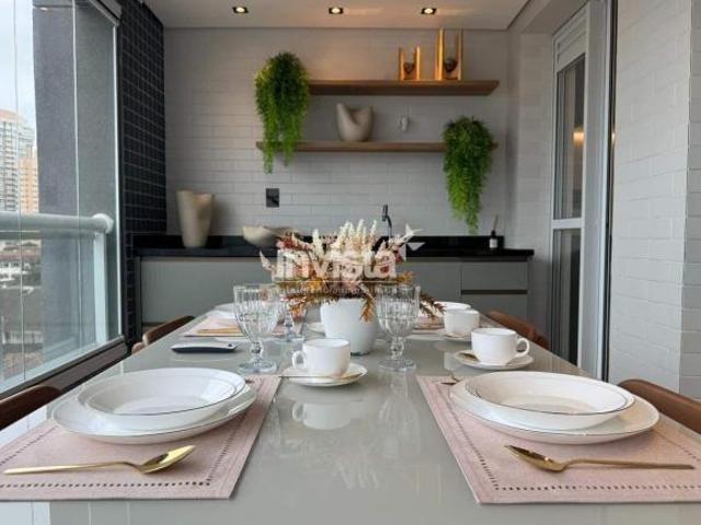 Apartamento à venda no Boqueirão Santos | 1 suíte, varanda gourmet e 1 vaga
