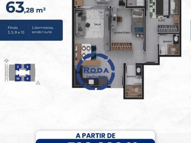 Apartamento à venda no Boqueirão, Santos SP | 63,28 m² | Lazer completo | LANÇAMENTO