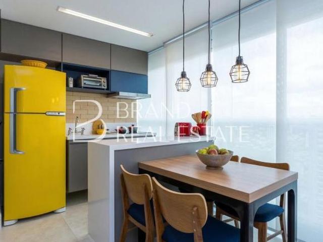 Apartamento á venda no Brooklin, andar alto, reformado, 41m², 1 suíte, 1 vaga