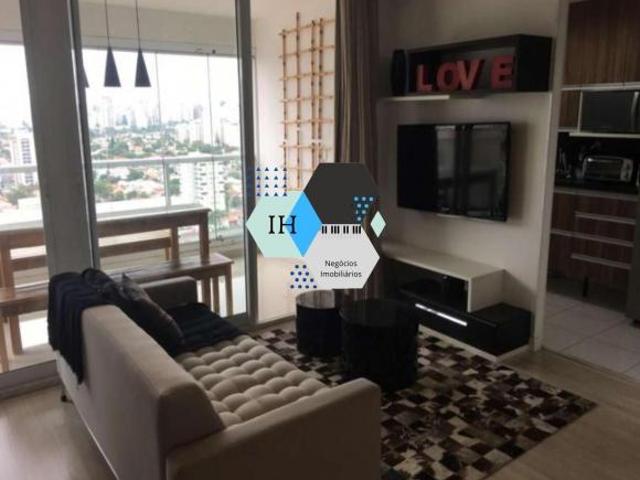 Apartamento à venda no Brooklin Paulista, São Paulo SP: 1 quarto, 1 sala, 1 banheiro, 1 vaga, 50m² d