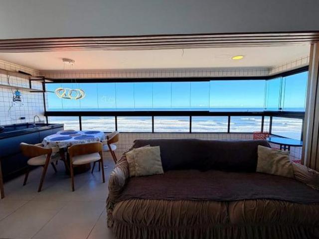 Apartamento à venda no Caiçara, Praia Grande/SP | 2 dorms 1 suíte com varanda gourmet e vista mar
