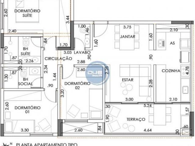 Apartamento à venda no Centro de Indaiatuba SP: 3 quartos, 1 suíte, 2 salas, 3 banheiros, 2 vagas de