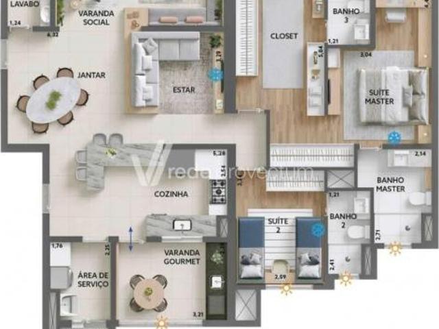 Apartamento à venda no Condomínio Mistral Norte Sul Patriani – Nova Campinas