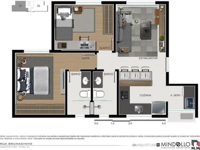 Apartamento à venda no ED. ALESSANDRA MATOS, com 2 quartos e 56m²