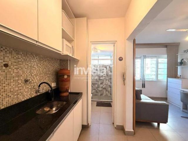 Apartamento à venda no Embaré Santos | Vista Mar | 1 Dorm. | Porcelanato