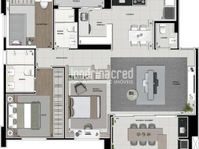 Apartamento à venda no Gloria Residence com 3 Quartos, sendo 1 Suite, 205M² área total, Localizado n