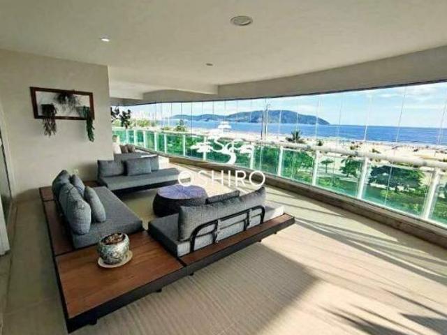 Apartamento à venda no Gonzaga Santos/SP com 4 suítes, vista mar e varanda gourmet