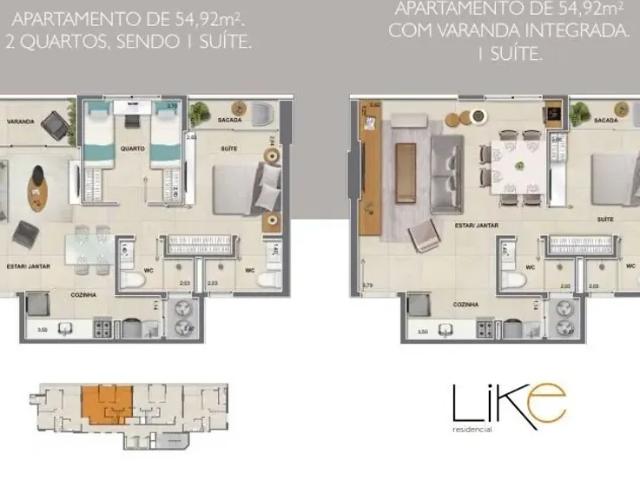 Apartamento a venda no residencial like