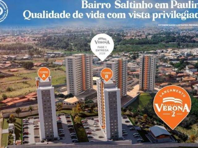 Apartamento à venda no Residencial Verona: 2 quartos, 1 vaga, lazer completo, bairro Saltinho em Pau