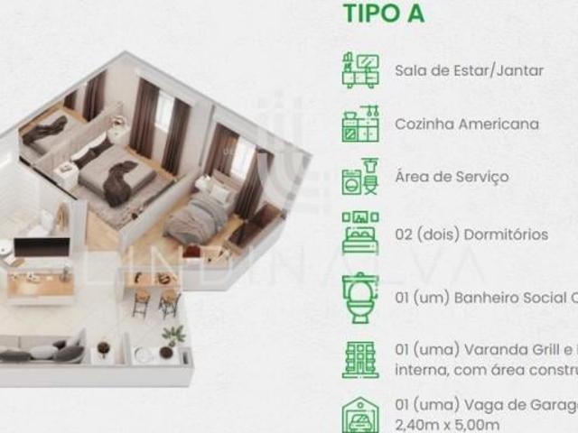 Apartamento à venda no Waterfalls Residence, 46m2 Vila Perola