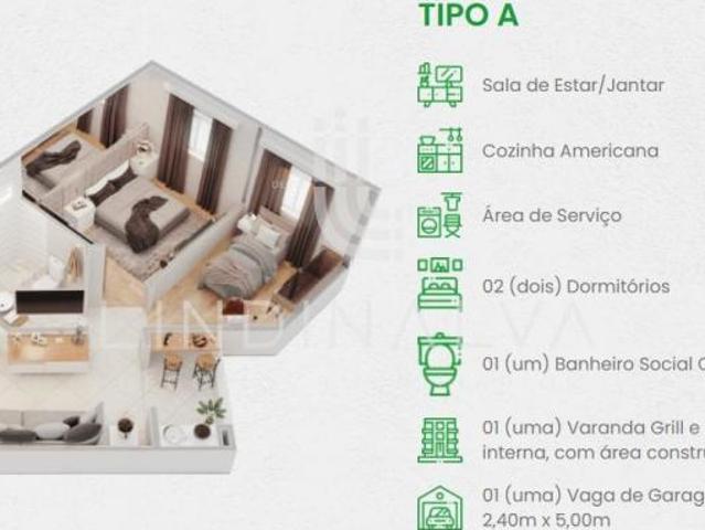 Apartamento à venda no Waterfalls Residence, 46m2 Vila Perola
