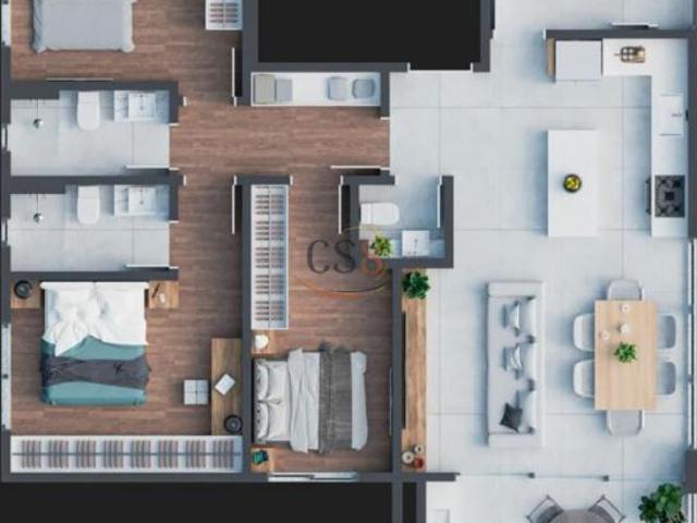 Apartamento à venda Água Verde: 3 quartos, 1 suíte, 4 banheiros, 2 vagas