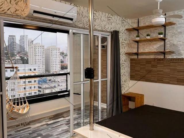 Apartamento à venda Cambuci Mobiliado: 1 quarto, sala com sacada, cozinha planejada, 1 banheiro, 1 v