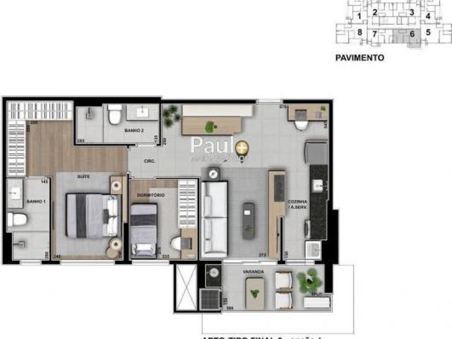 Apartamento à venda Chácara da Barra, com 2 quartos, com 96 m², Tay