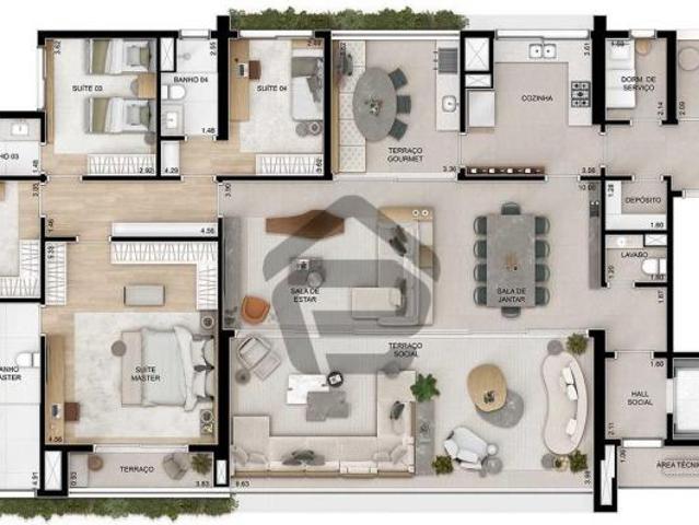 Apartamento à Venda com 4 Suítes no Brooklin