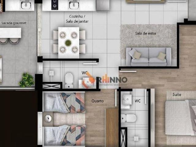 Apartamento à venda com 2 quartos 1 suíte, 57 m² por R$ 920.000