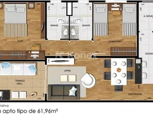 Apartamento à venda com 2 quartos em Vila Galvão, Guarulhos