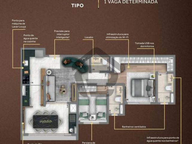 Apartamento à Venda com 2 Suítes na Nova Klabin
