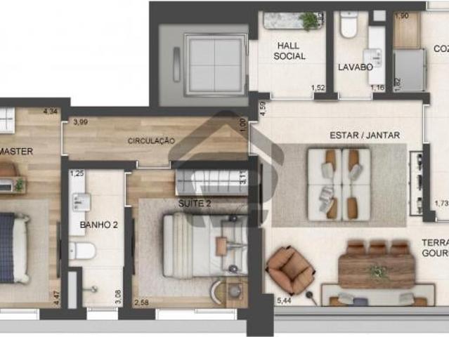 Apartamento à Venda com 2 Suítes no Paraíso