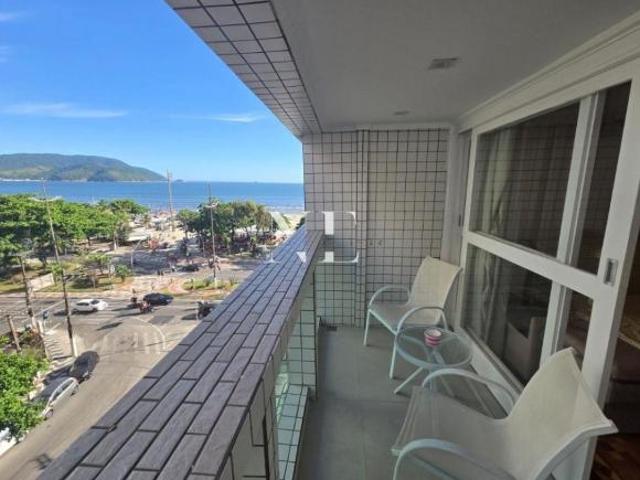 Apartamento á venda de Frente Vista Mar com Varanda, Mobiliado e Decorado