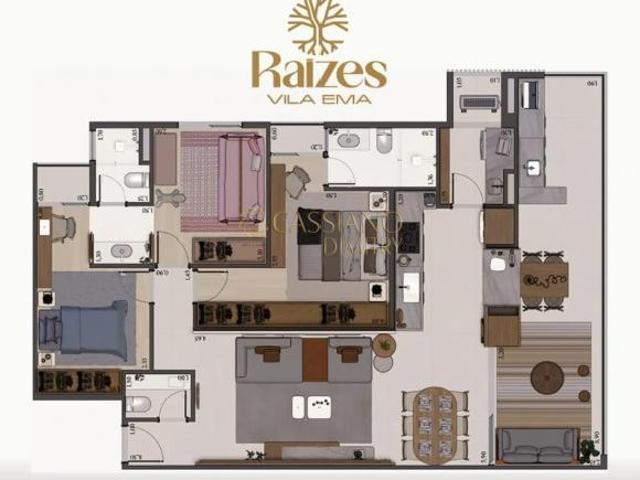 Apartamento à venda de 105m² | 03 dormitórios, sendo suítes e 02 vagas de garagem | Edifício Raizes