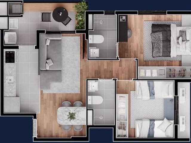 APARTAMENTO À VENDA DE 2 QUARTOS R$ 669.600,00